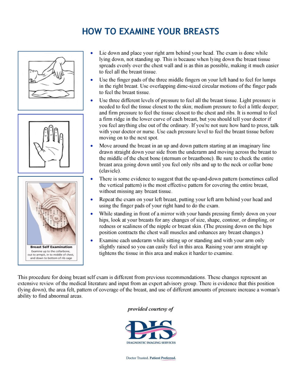 How to perform a self breast exam - Capitol Imaging Services